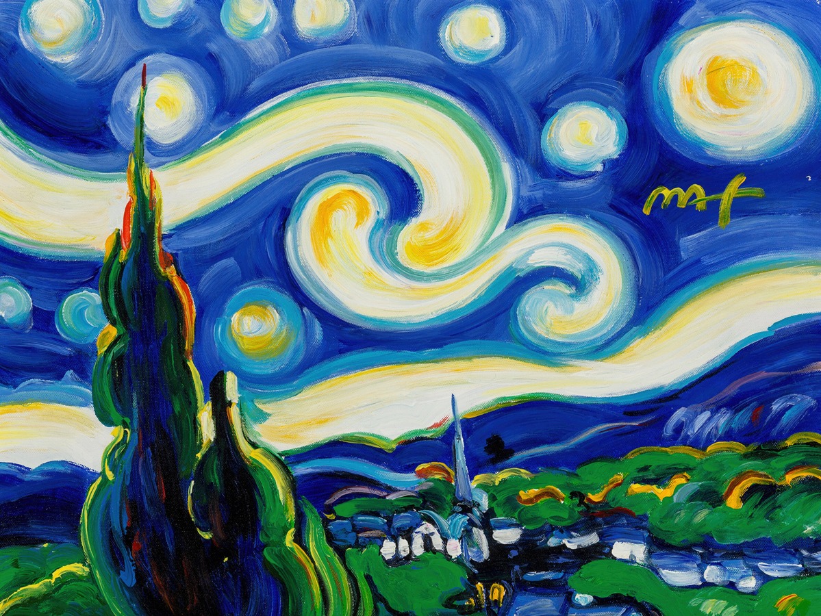 Starry Night by Peter Max - Artvee