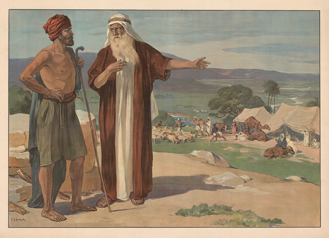 Abraham and Lot divide the land - Artvee