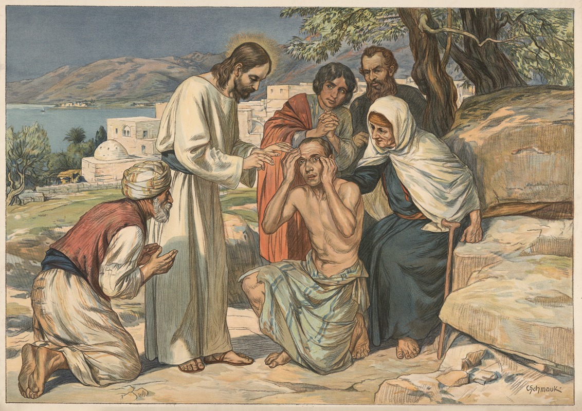 Jesus heals the blind man - Artvee
