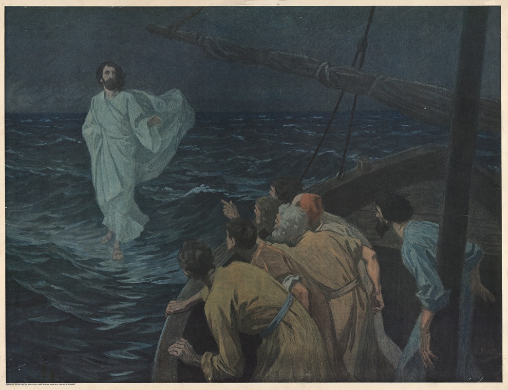 Jesus walks on the lake - Artvee