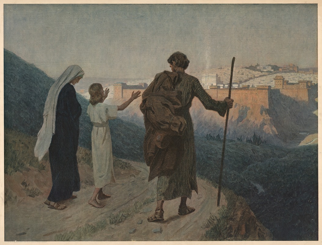 Jesus with his parents sees Jerusalem - Artvee