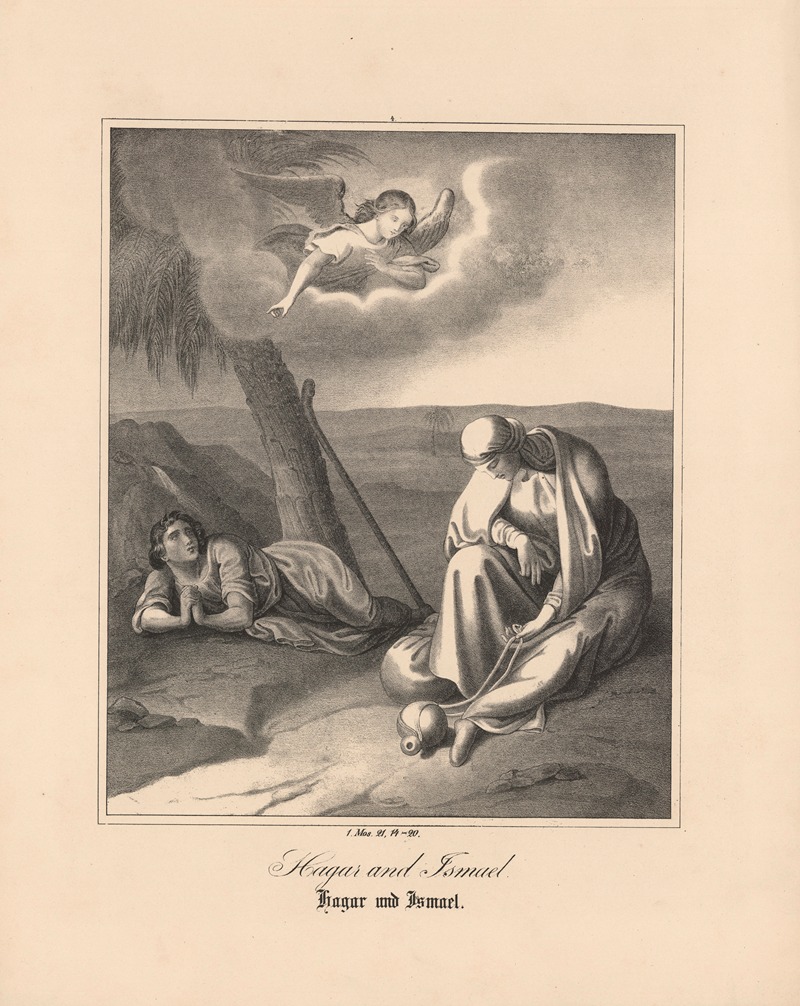 Hagar and Ismael - Artvee