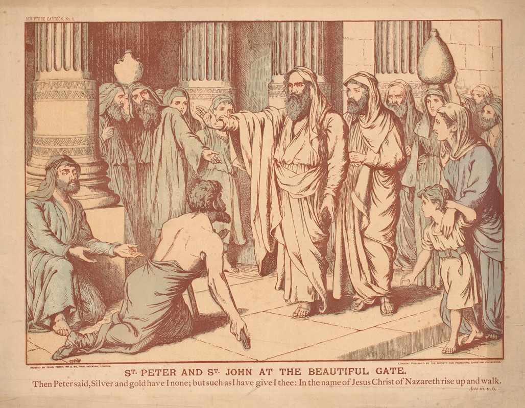 St. Peter and St. John at the beautiful Gate - Artvee