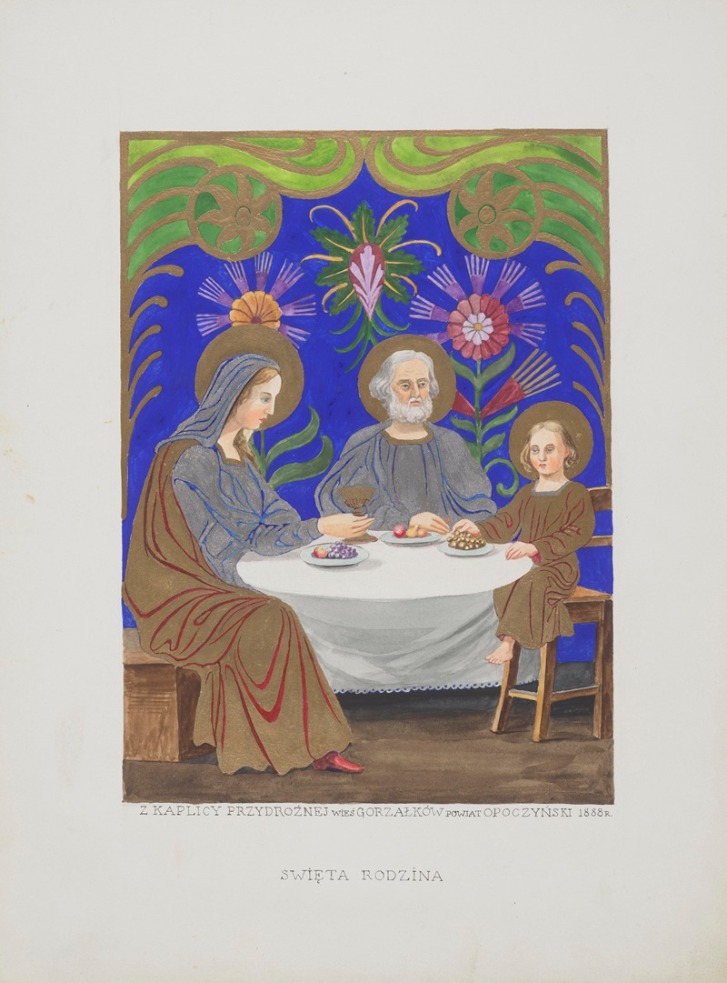 The Holy Family; from the roadside chapel, Gorzałków village, Opoczno ...