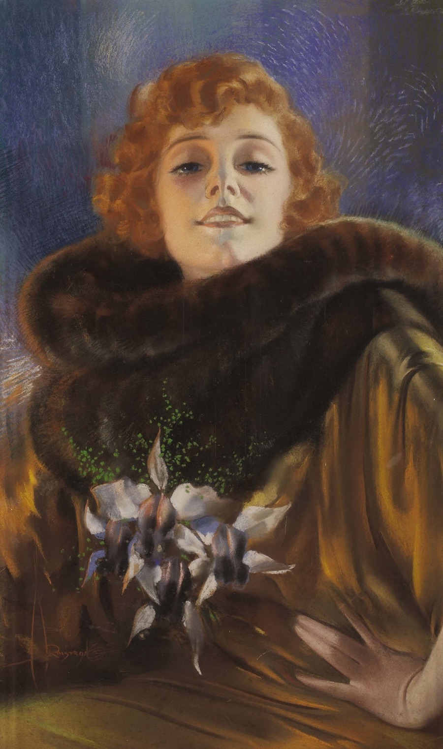 Portrait of a Lady by Rolf Armstrong - Artvee