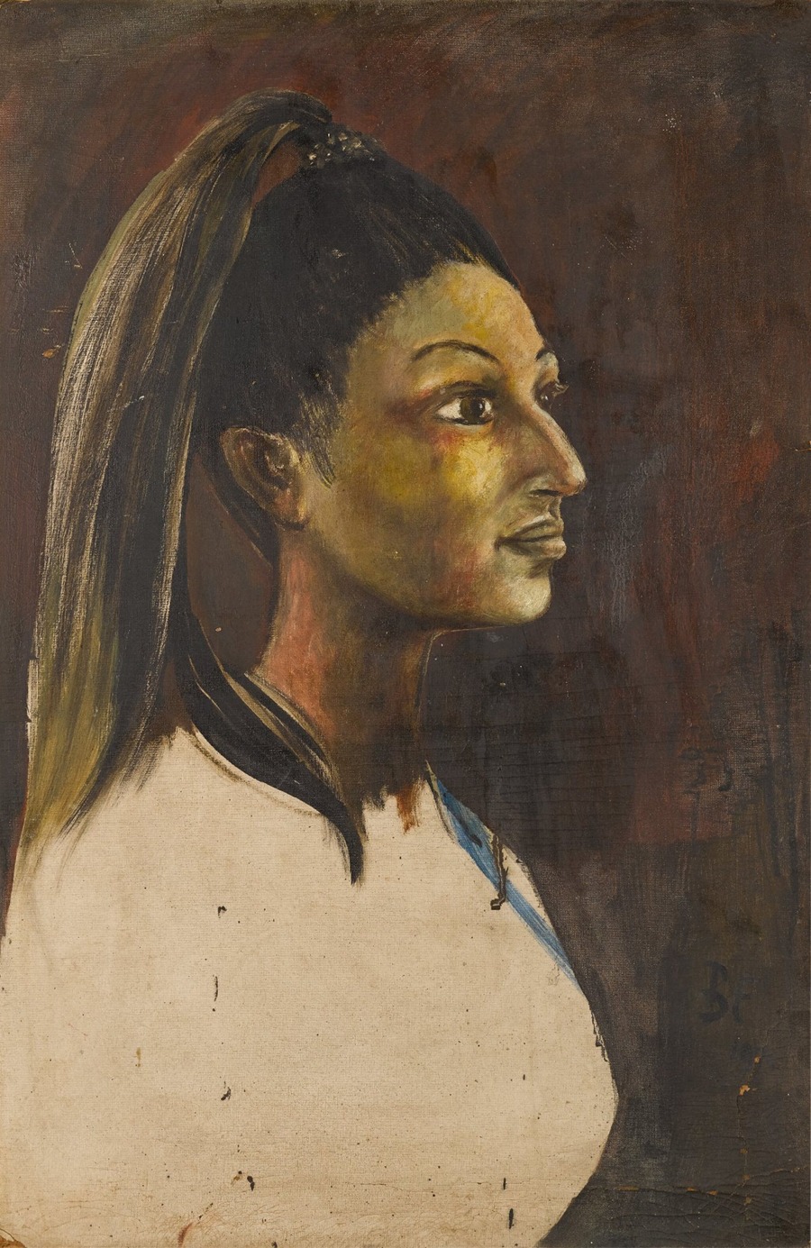 Portrait of a young lady by Ben Enwonwu - Artvee