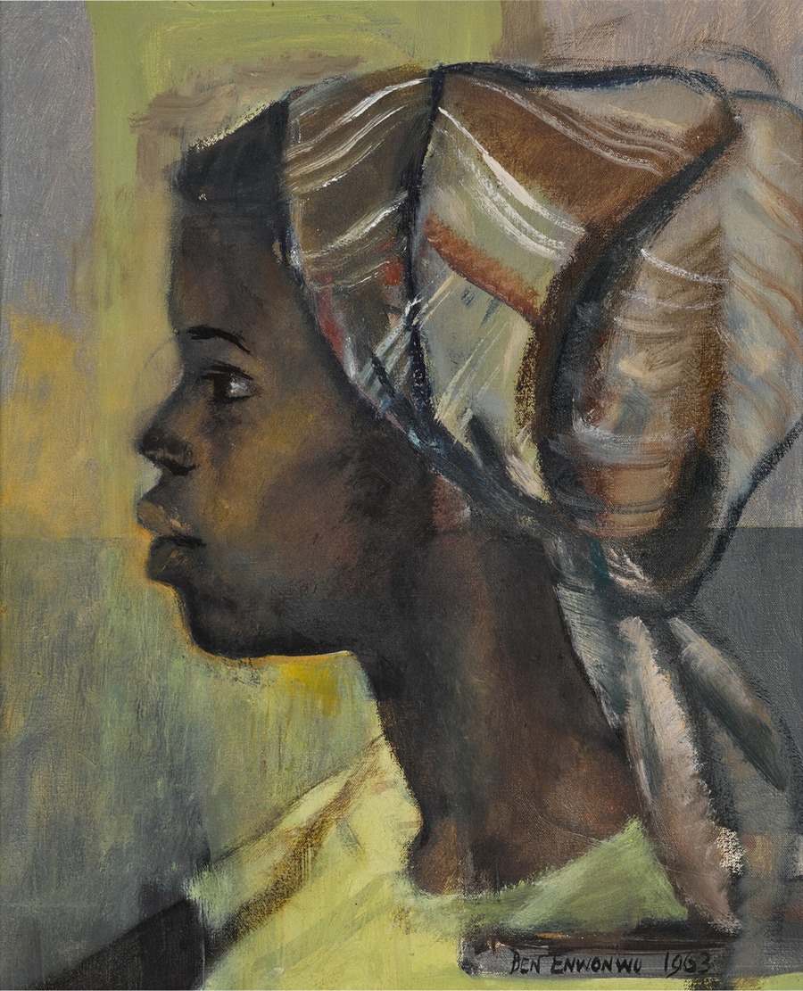Portrait of a young woman by Ben Enwonwu - Artvee