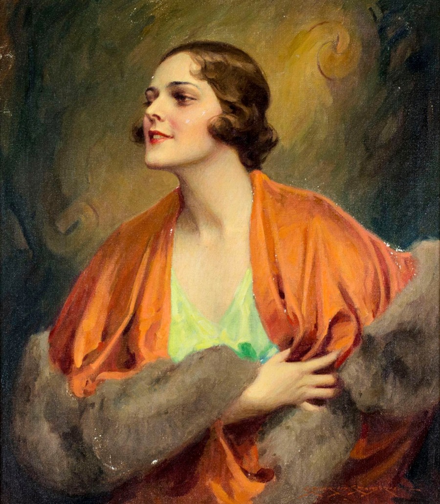 Portrait of Lady by Charles Bosseron Chambers - Artvee