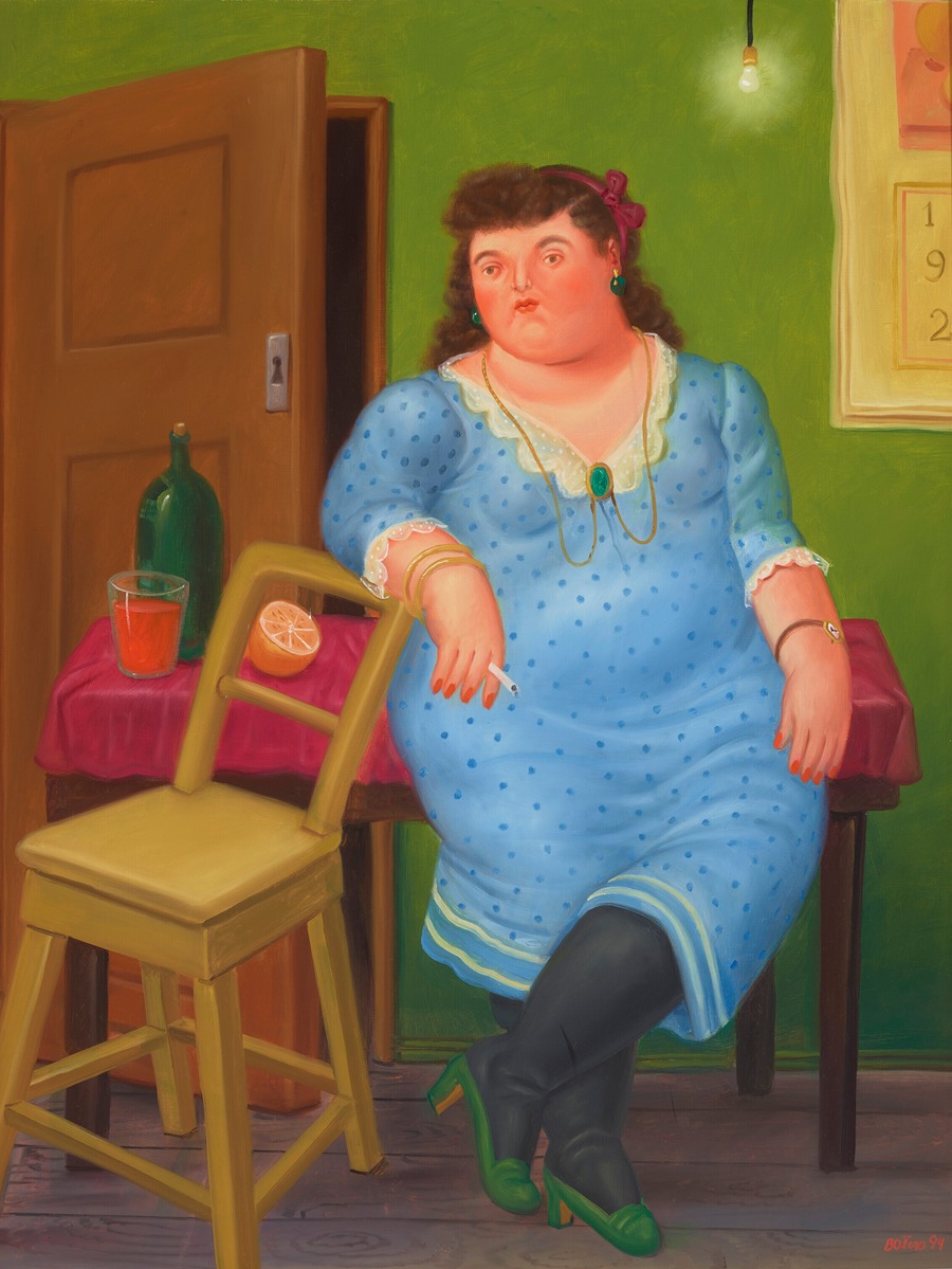 Interior by Fernando Botero - Artvee