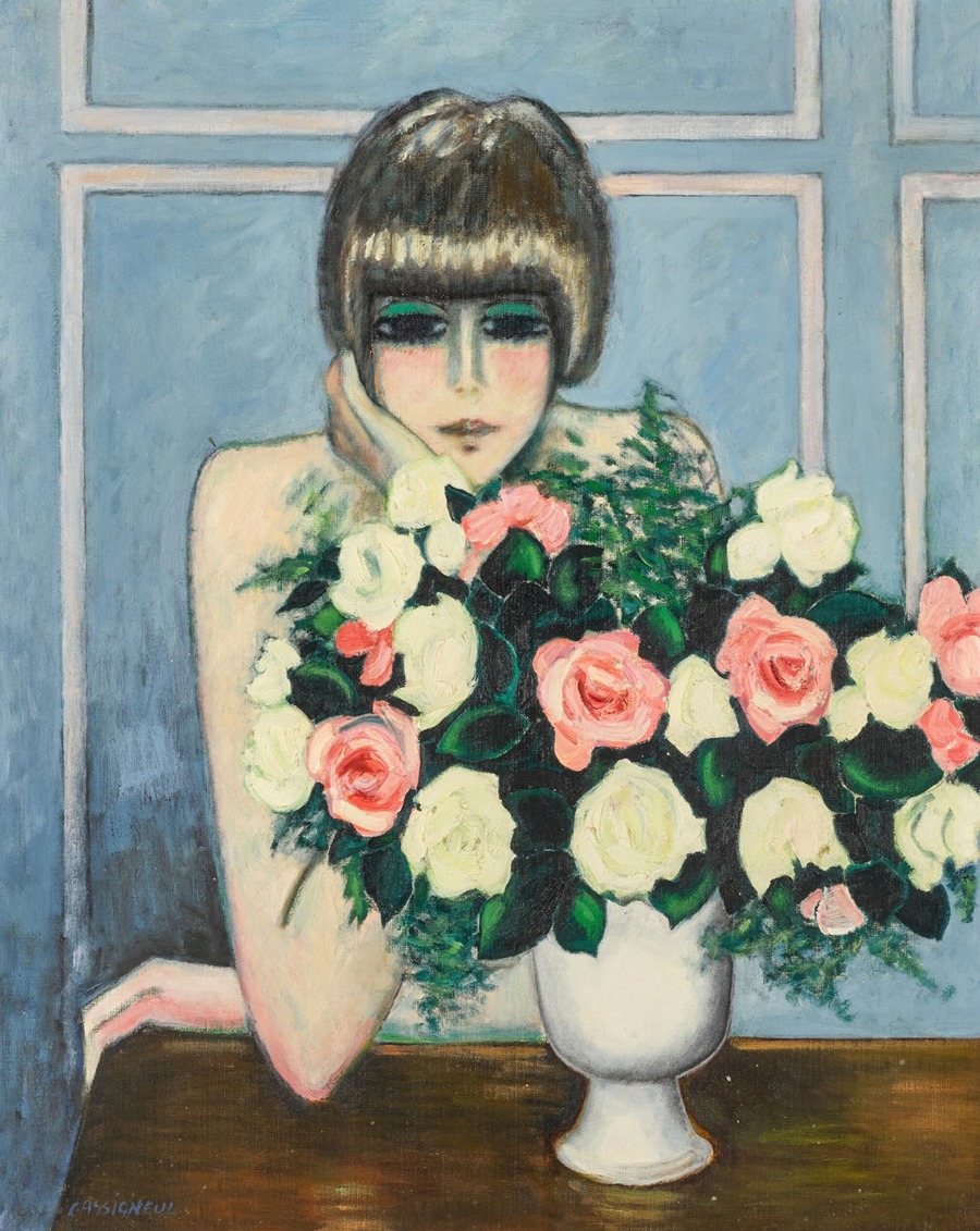 Les roses by Jean-Pierre Cassigneul - Artvee