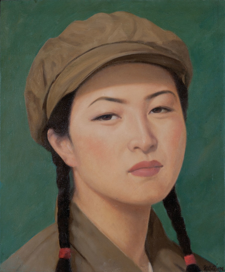 Chinese Girl by Qi Zhilong - Artvee