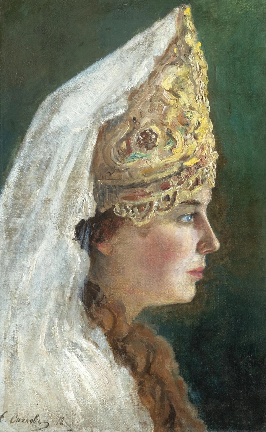 Portrait of a lady by Fedot Sychkov - Artvee