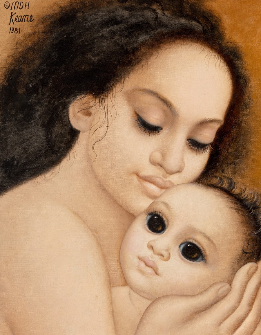 Mother with Child by Margaret Keane - Artvee