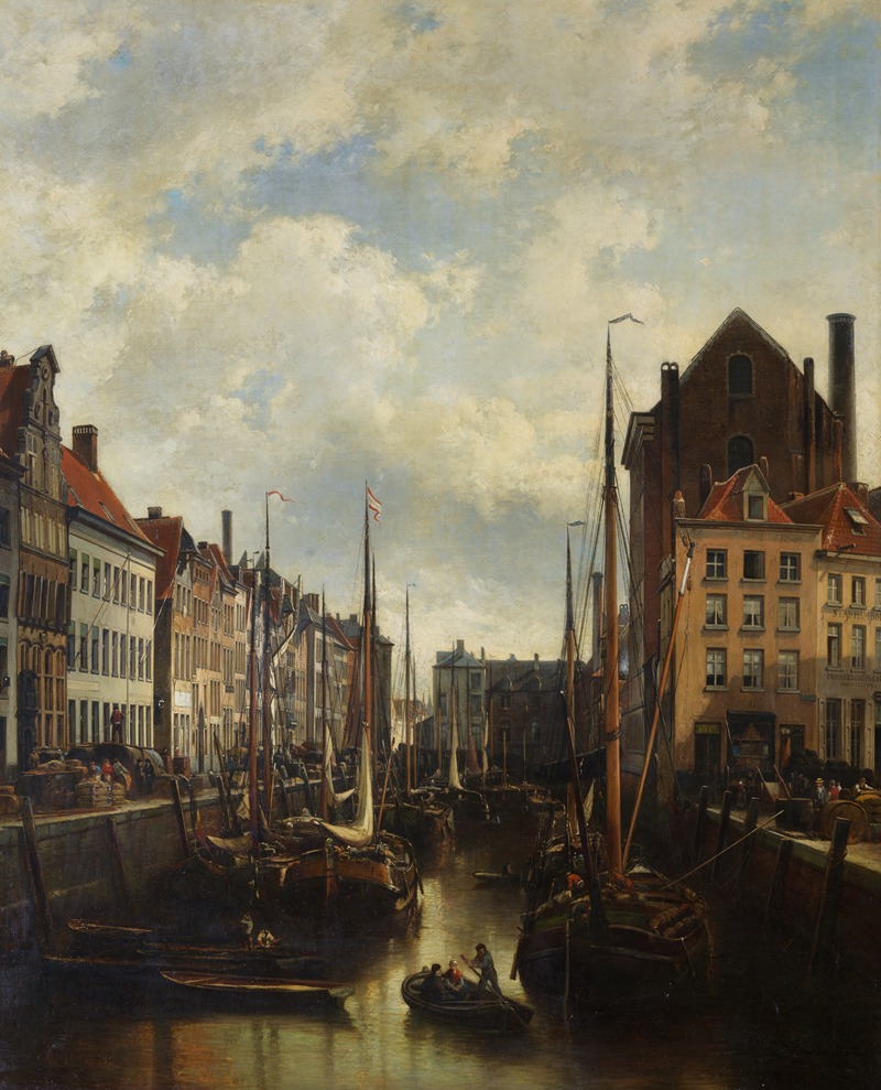 Gezicht op de Brouwersvliet in Antwerpen - Artvee