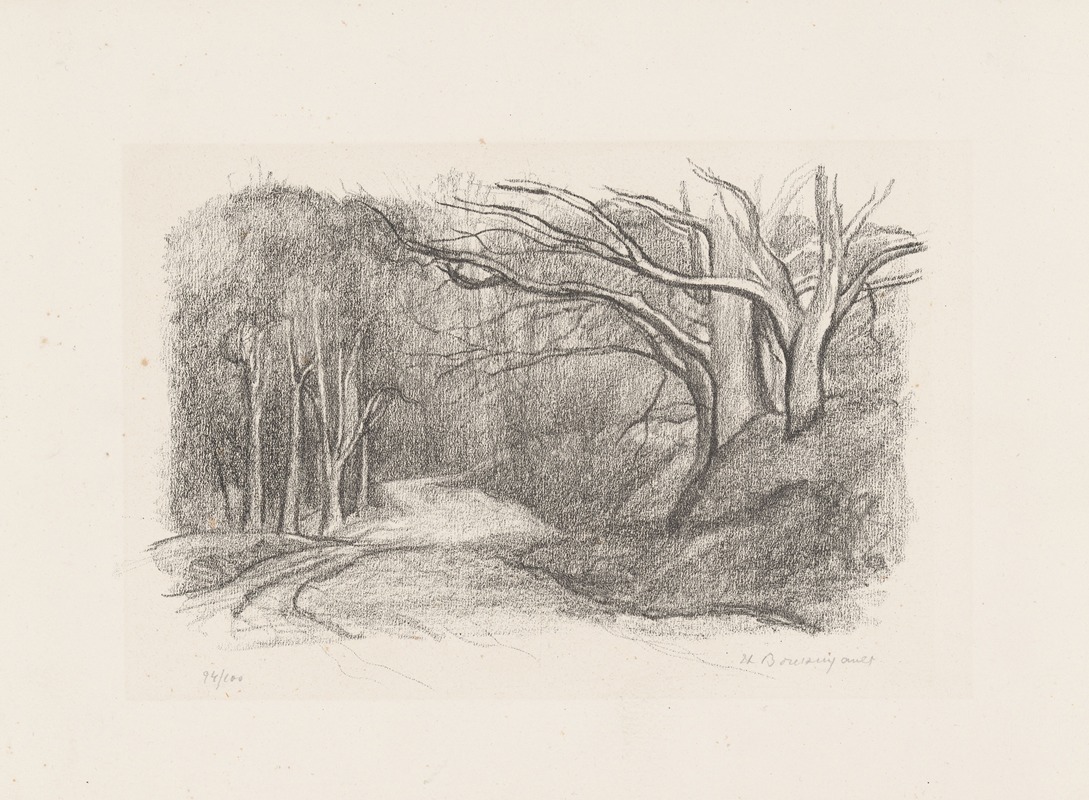 Forest landscape by Jean-Louis Boussingault - Artvee