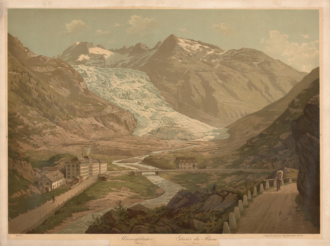 Rhone-gletscheren - Artvee