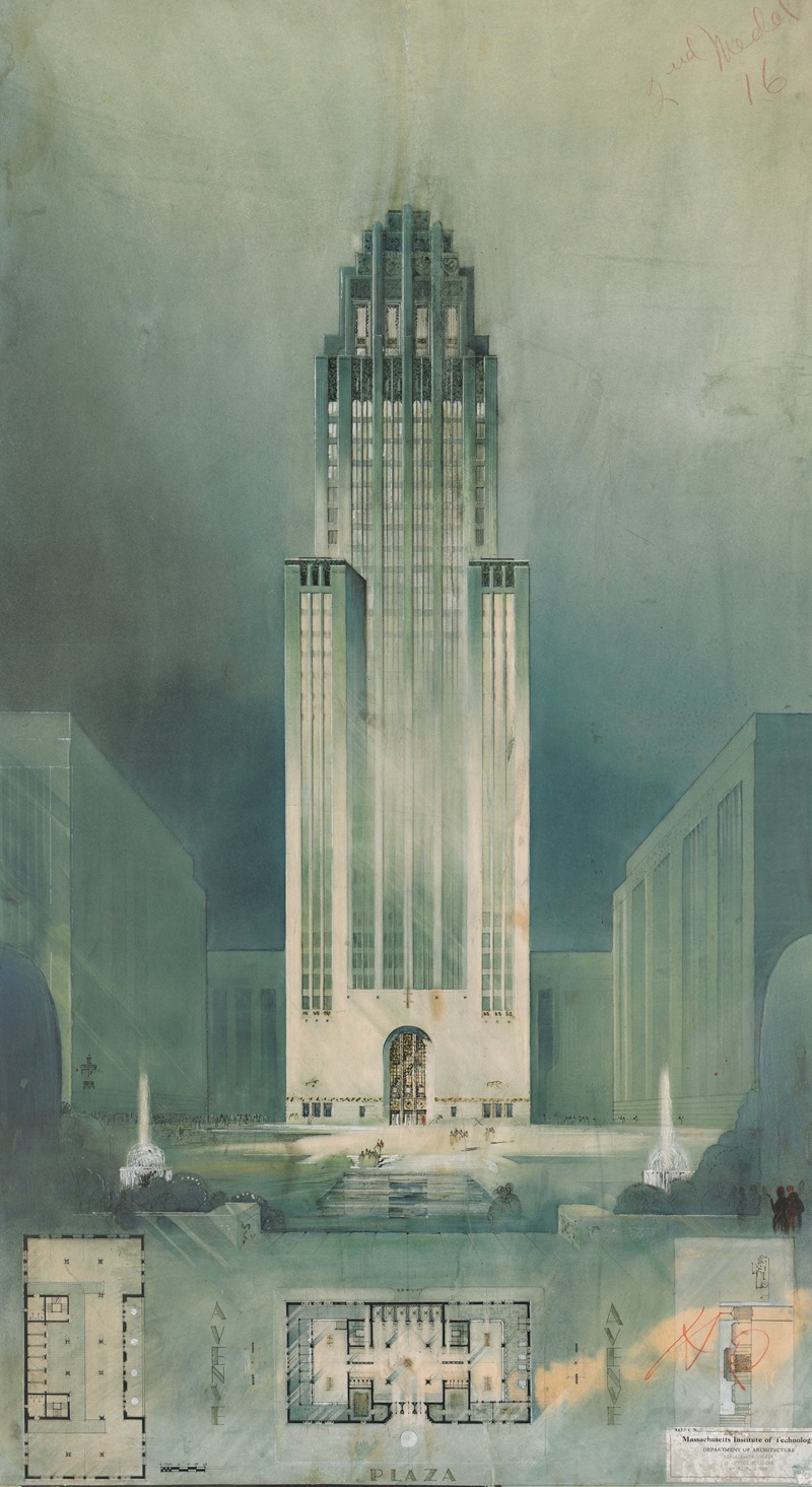 Skyscraper office building - Artvee