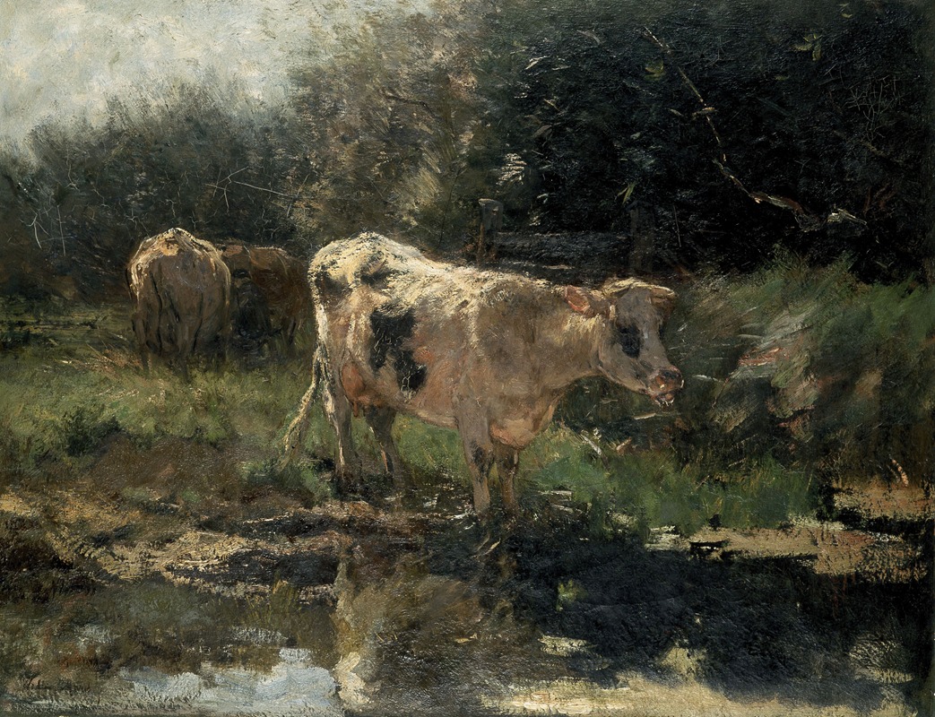 Cows at a Watering Place - Artvee
