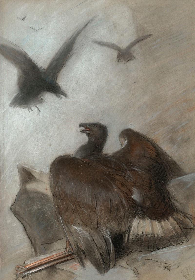 The wounded eagle - Artvee