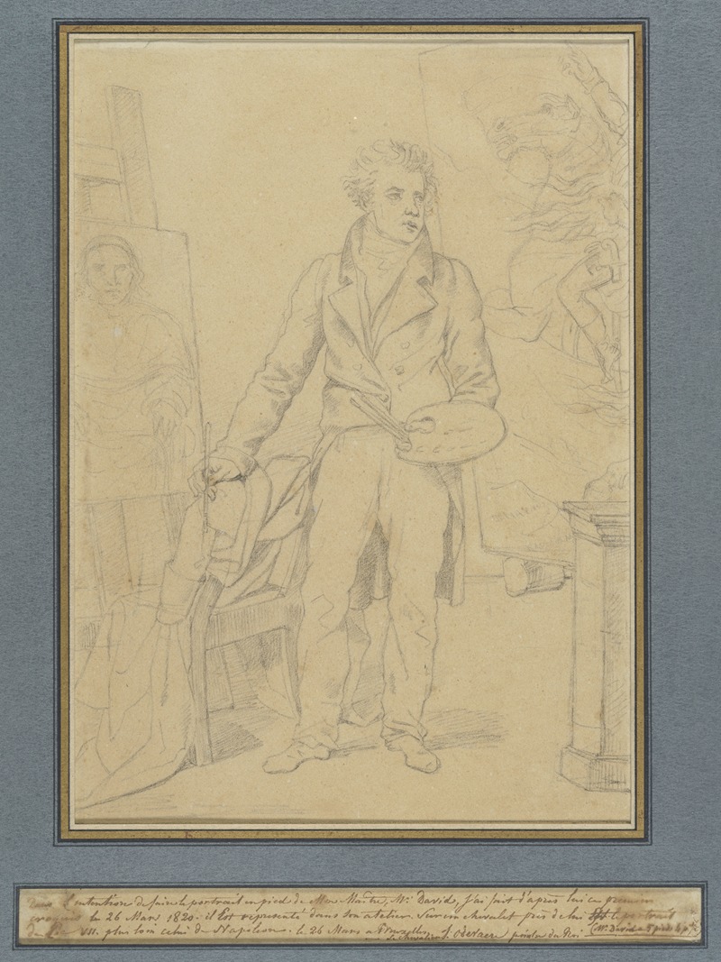 Jacques-Louis David in his workshop in Brussels - Artvee
