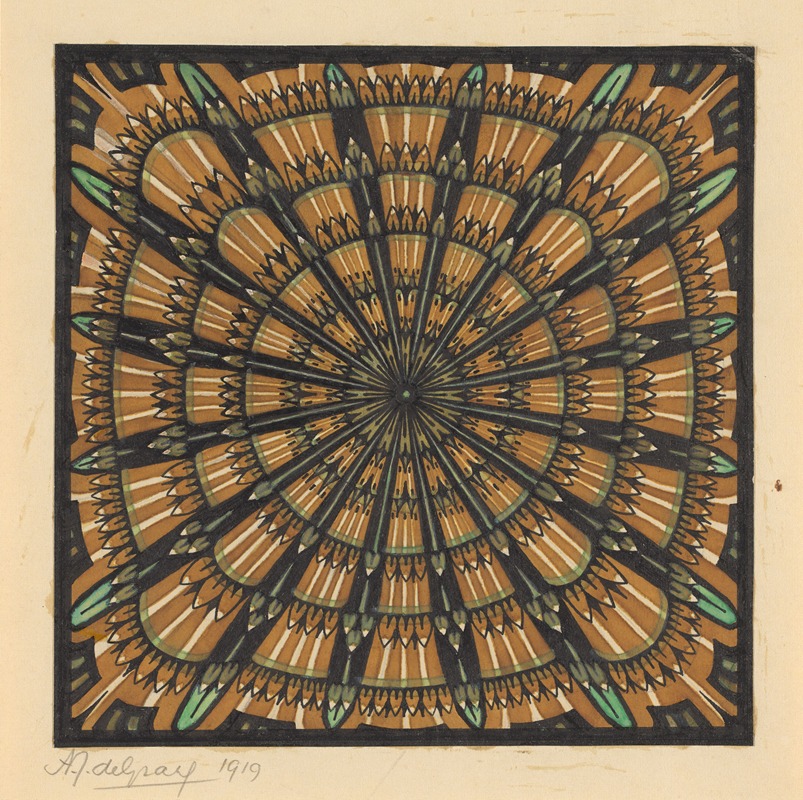 Design for a square rug - Artvee