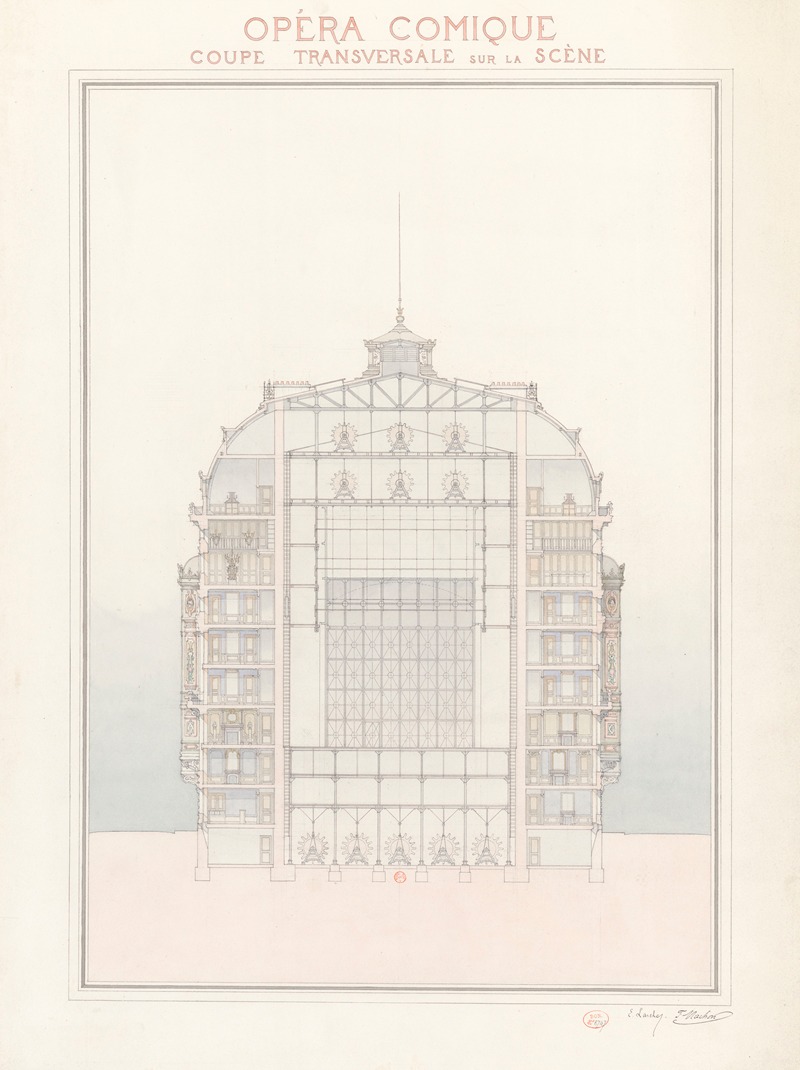 Opéra-Comique – Coupe transversale sur la scène - Artvee