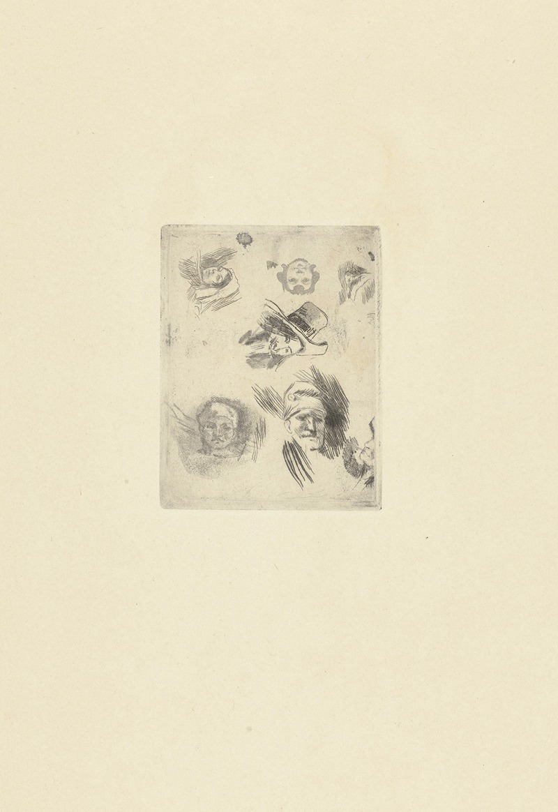 Study sheet with heads - Artvee