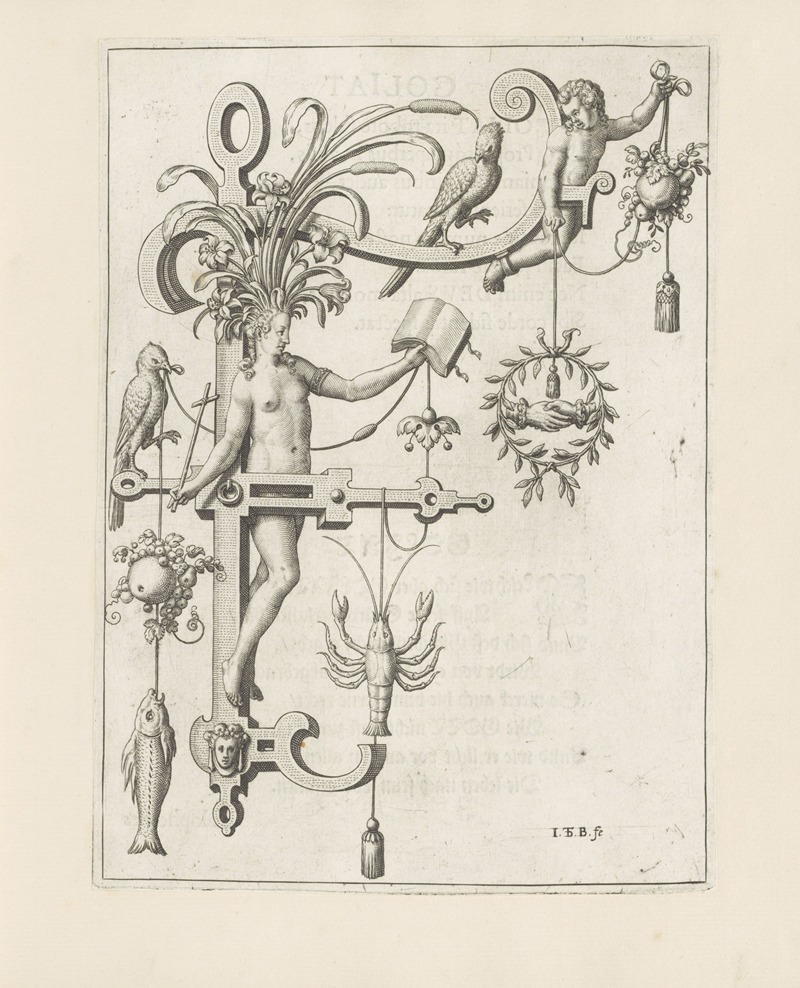 Letter F with the divine virtue Fides, Faith - Artvee