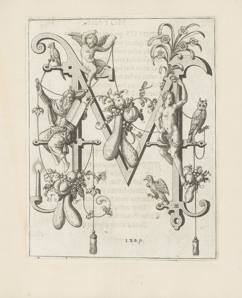 Letter M with Moses - Artvee