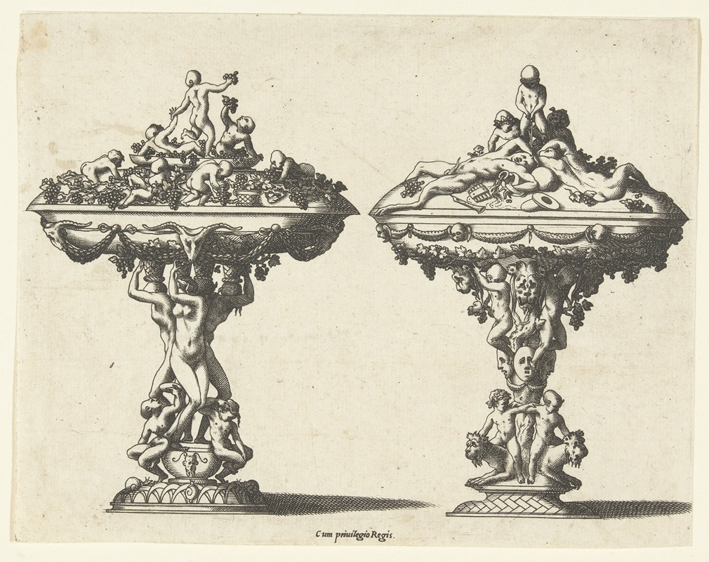 Two drinking bowls with lids - Artvee