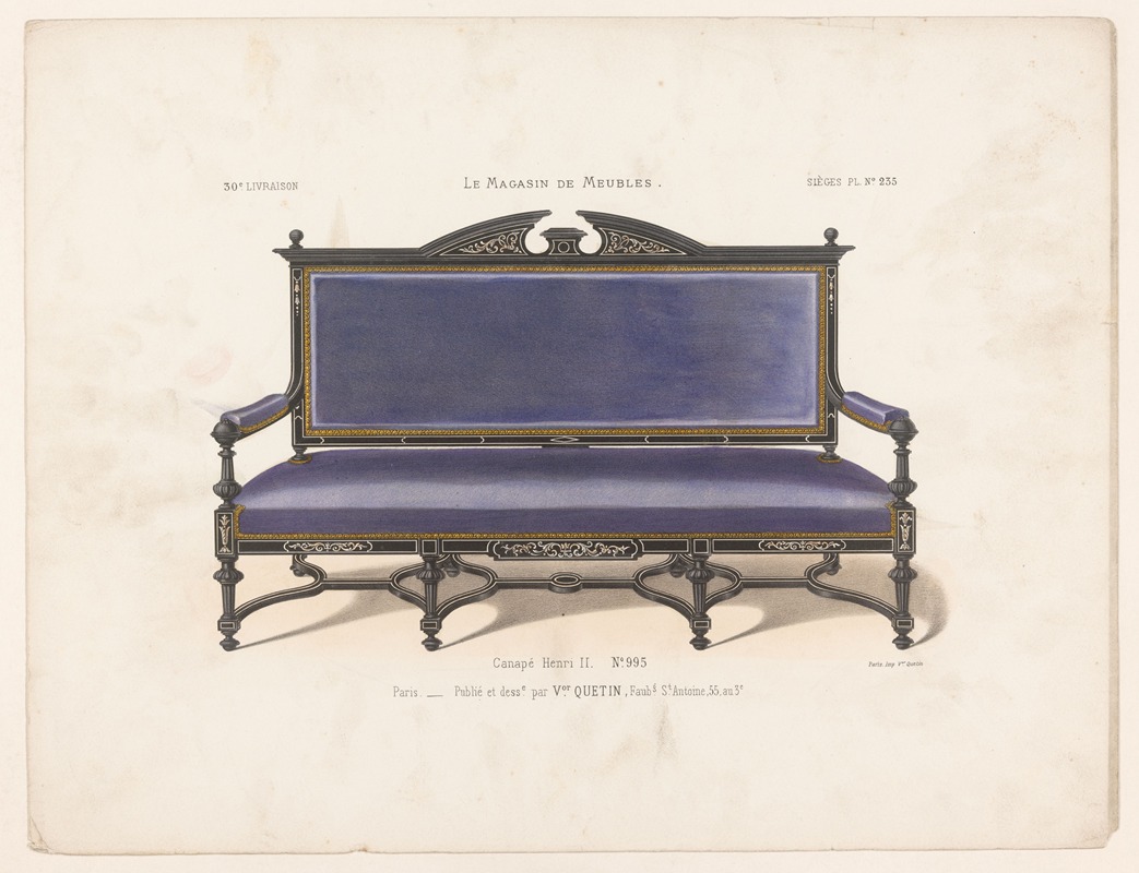 Canapé Henri II - Artvee