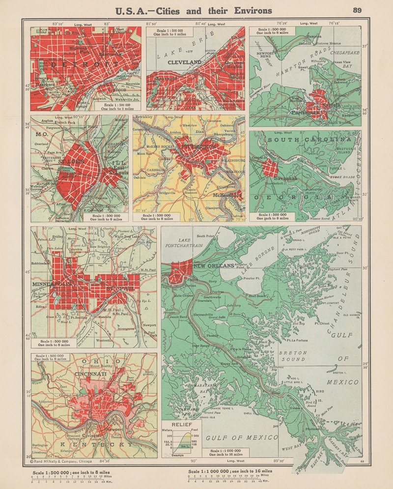 U. S. A.—Cities and Their Environs - Artvee