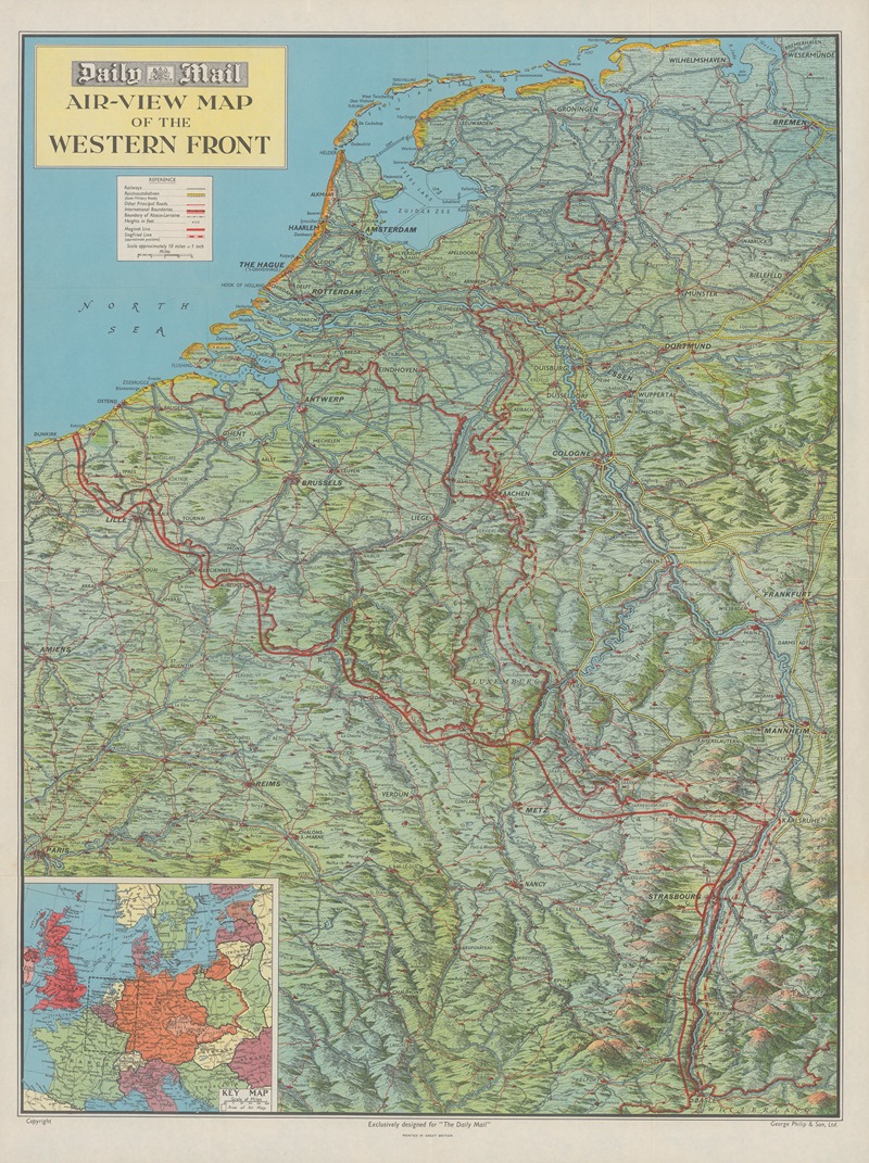 Air-View Map of the Western Front - Artvee