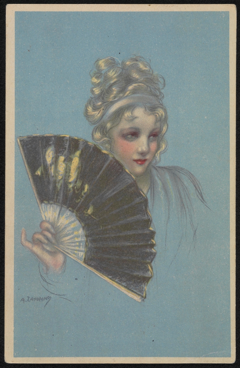 Woman with a fan - Artvee