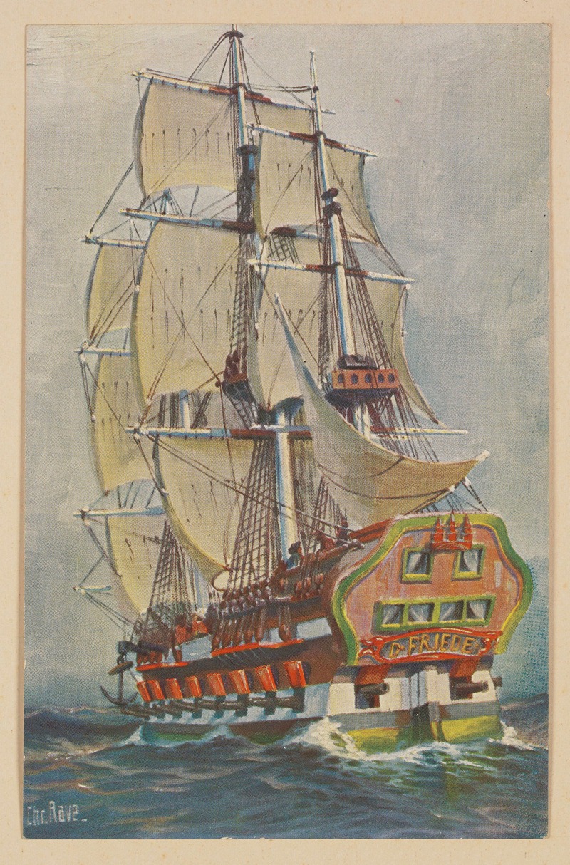 Hansa warship ‘Der Friede’, around 1600 - Artvee