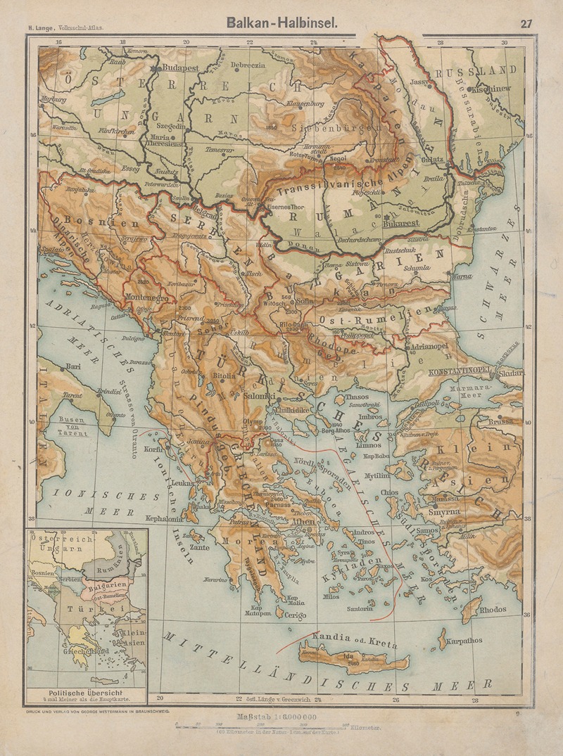 Balkan-Halbinsel - Artvee
