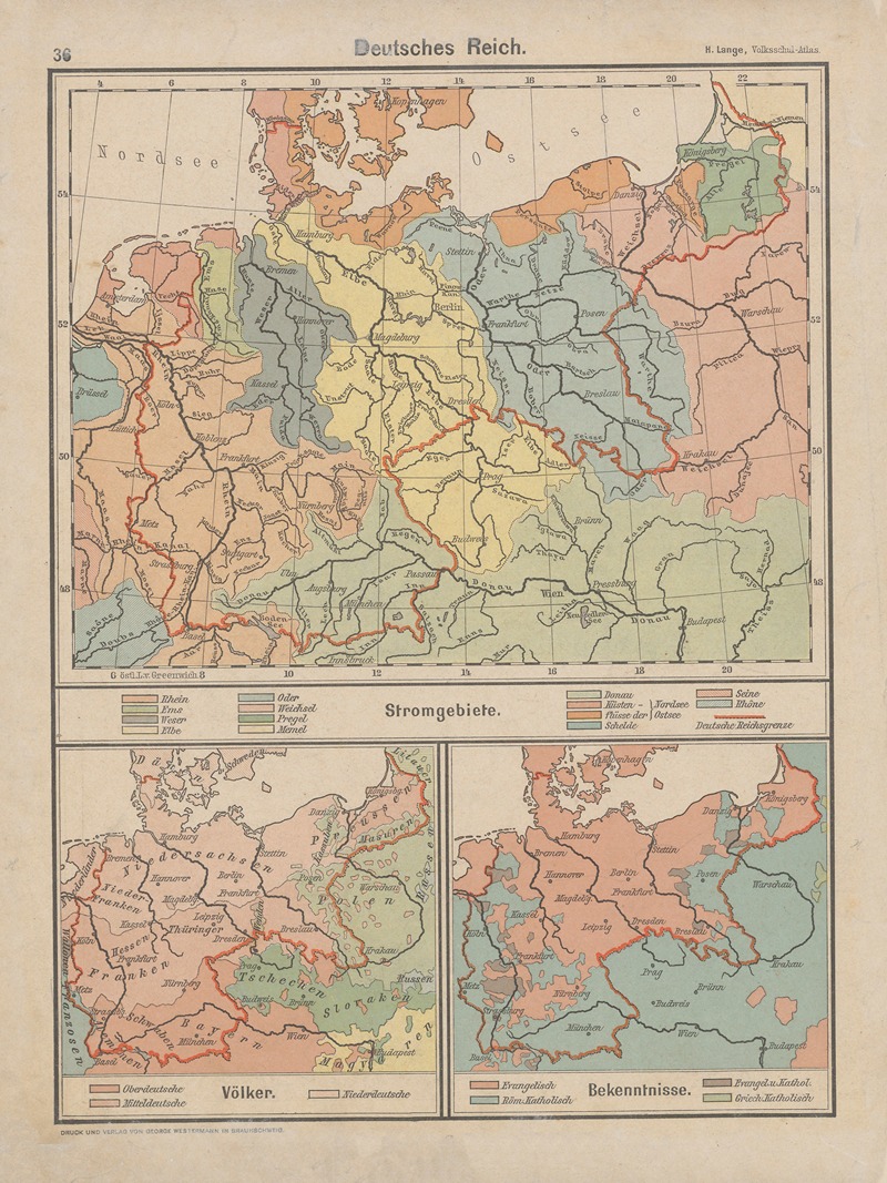 Deutschland zur Übersicht der Stromgebiete, der Verteilung der Völker ...
