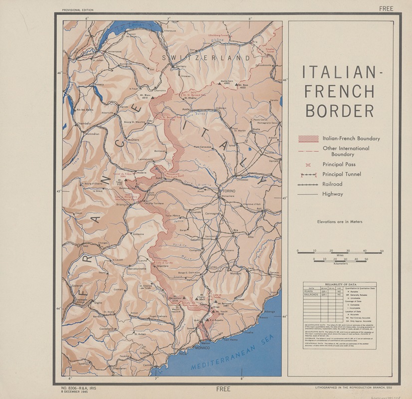 Italian-French border - Artvee