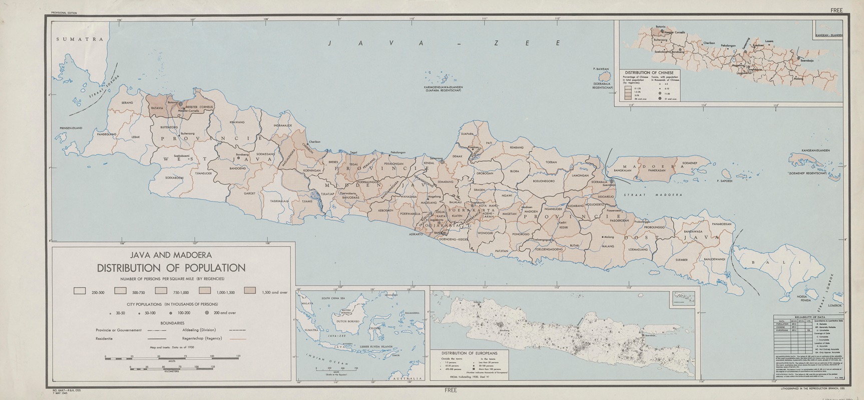 Java and Madoera – distribution of population - Artvee