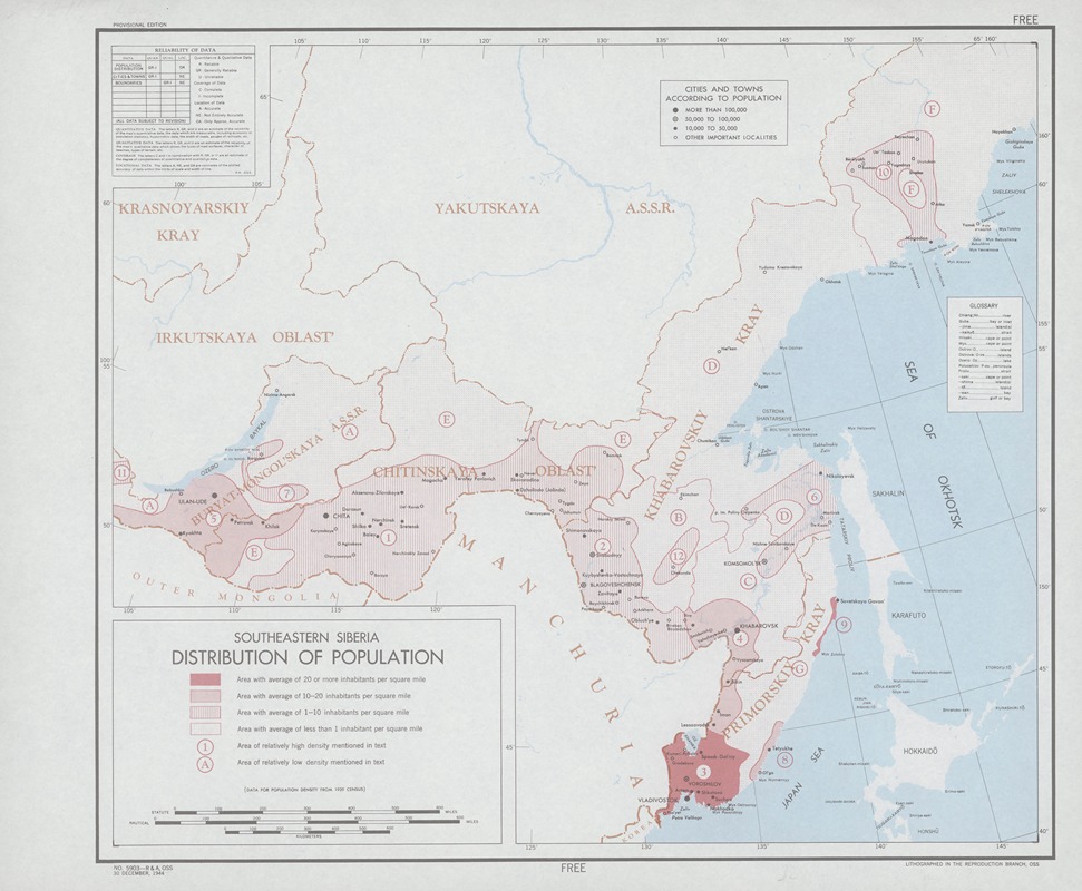Southeastern Siberia – distribution of population - Artvee