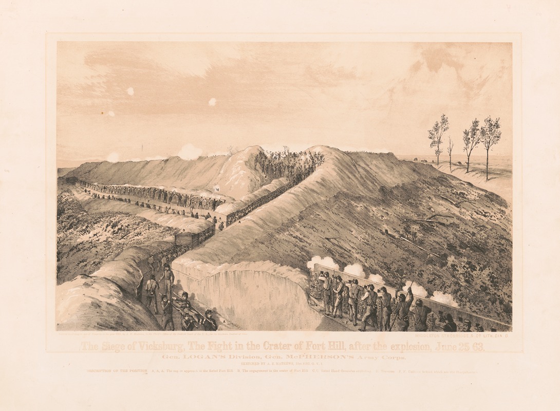 The siege of Vicksburg, the fight in the crater of Fort Hill, after the ...