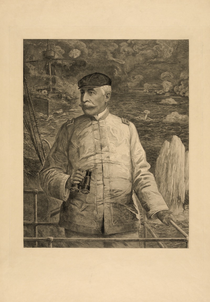 Admiral Dewey on the bridge - Artvee