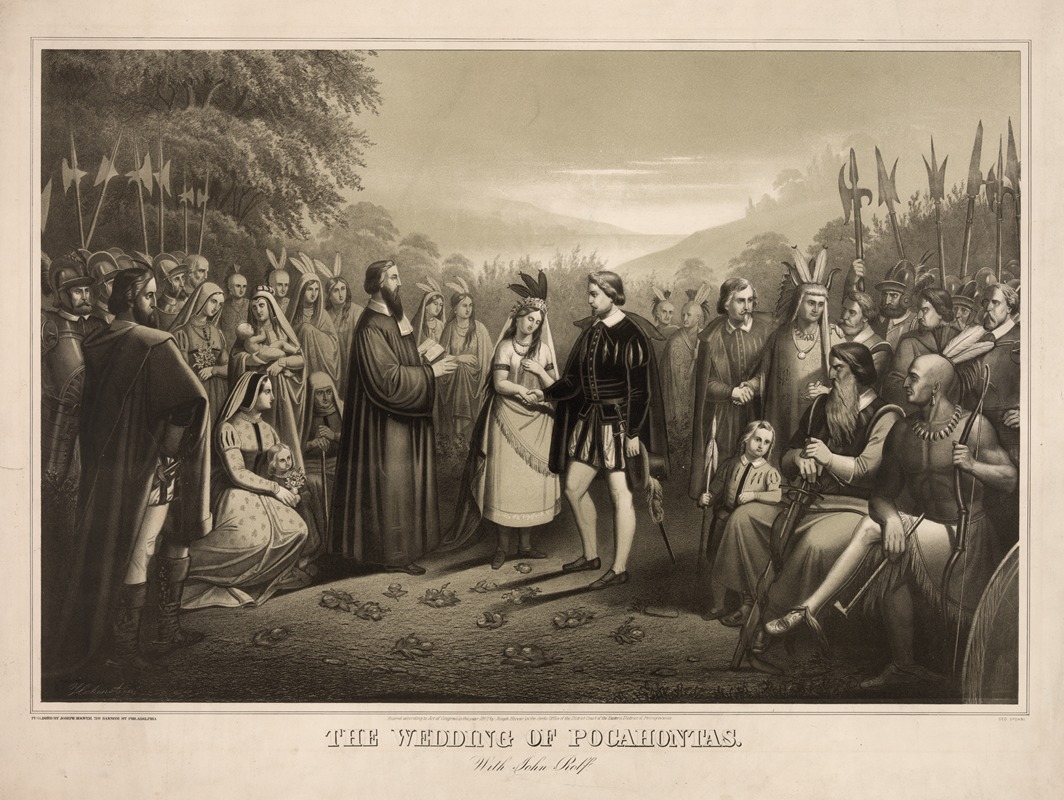 The wedding of Pocahontas with John Rolfe - Artvee
