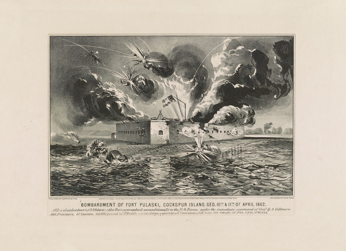Bombardment of Fort Pulaski, Cockspur Island, Geo. 10th & 11th of April ...