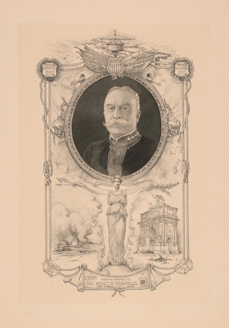 Portrait of Admiral Dewey commemorating his arrival in New York ...