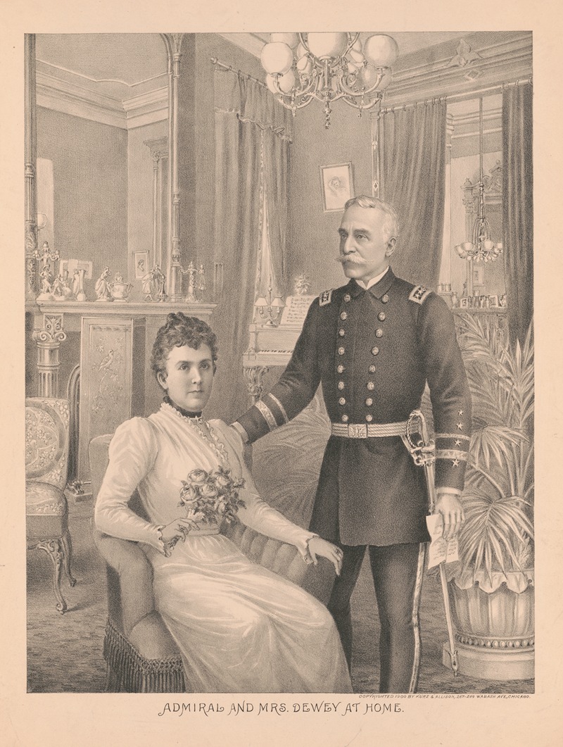 Admiral George Dewey and Mrs Susan Boardman Goodwin Dewey at home - Artvee
