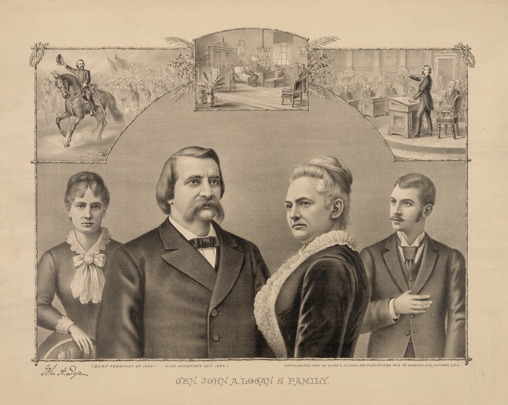 General John Alexander Logan & family - Artvee