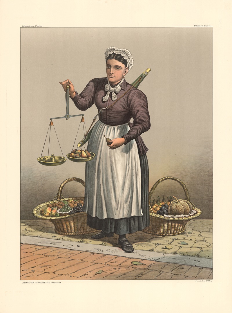 Fruit vendor on the street - Artvee