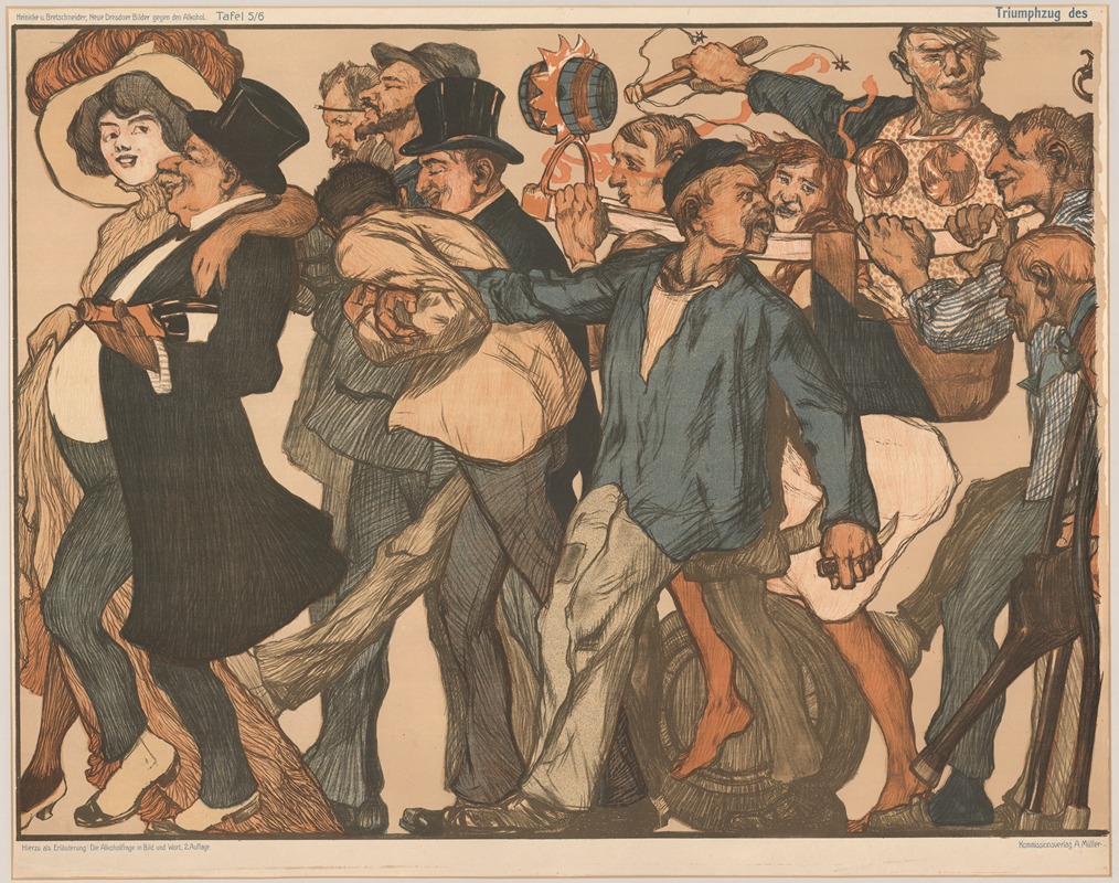 King Alcohol’s triumphal procession. - Artvee