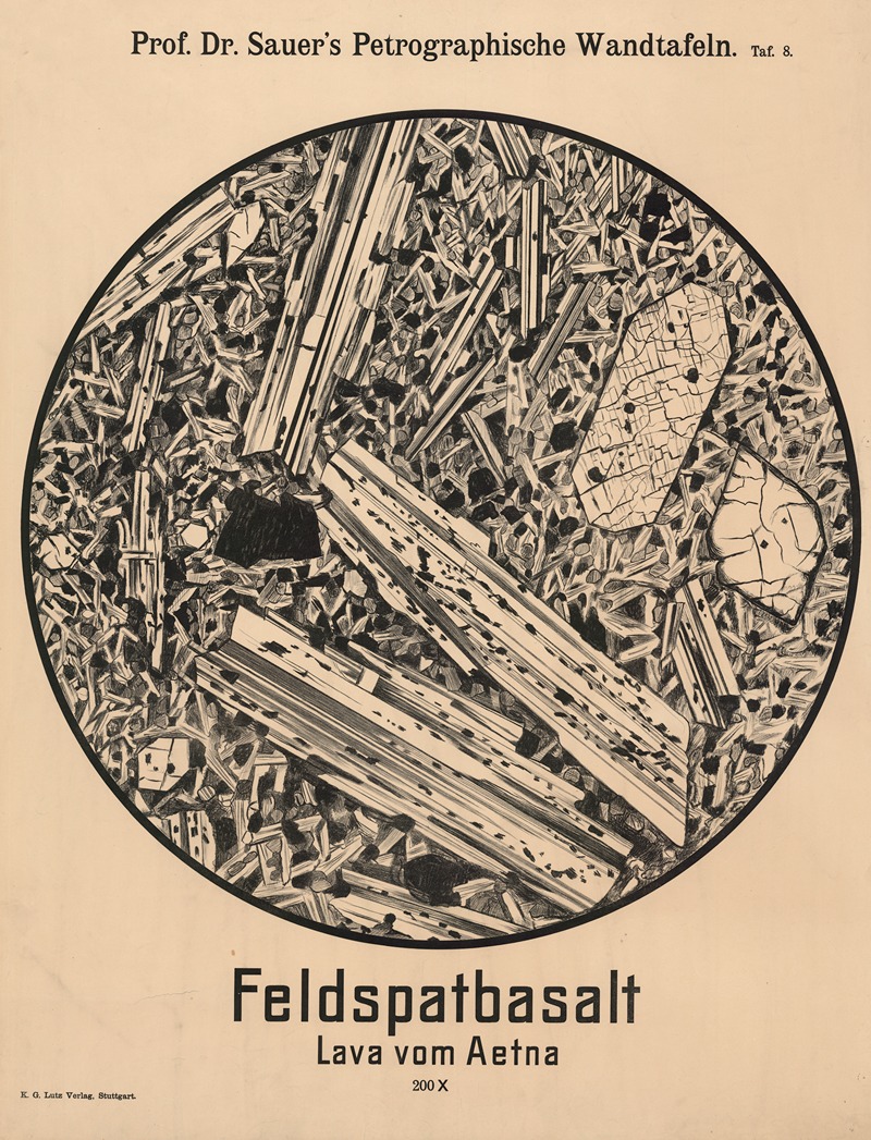 Feldspar basalt. Lava from Mount Etna. - Artvee